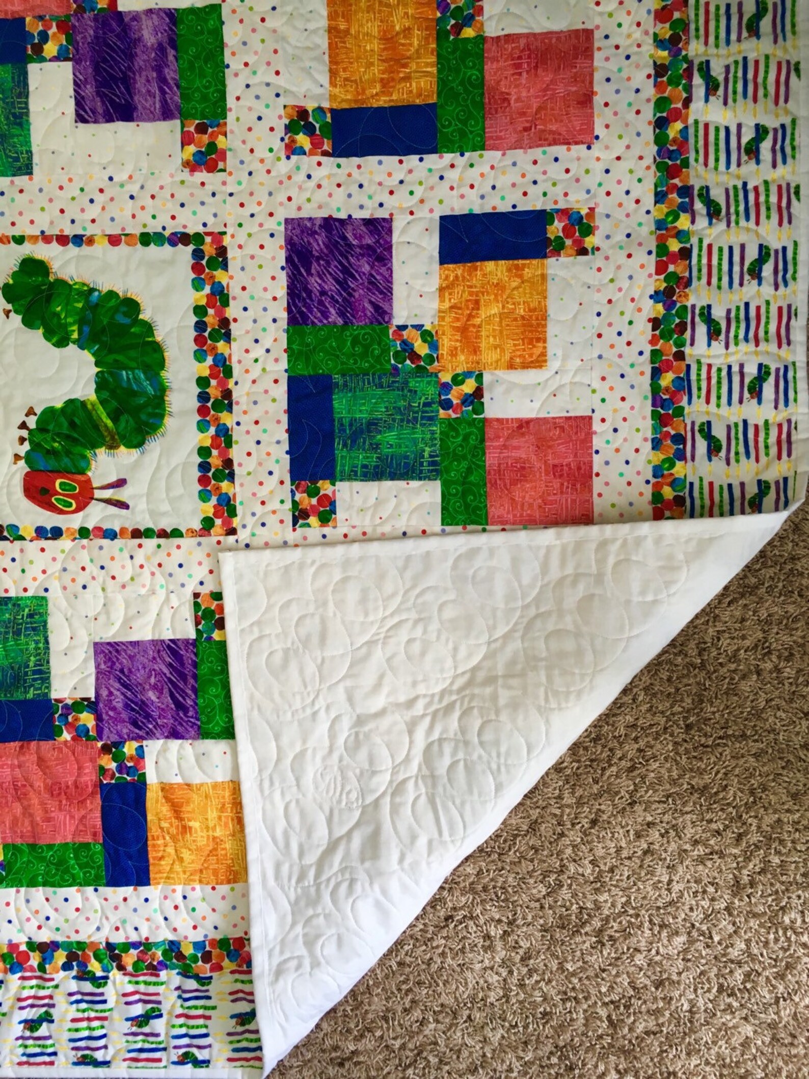 Colorful Caterpillar Quilt for baby or child | Etsy