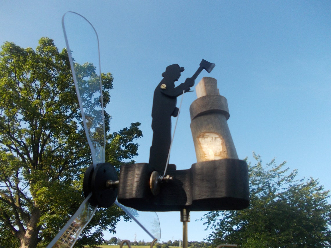 Firewood Sam , Wind Vane, Weather Vane, Whirligig, Automaton With N/S ...