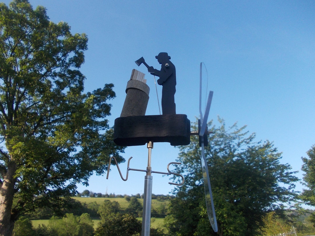 Firewood Sam , Wind Vane, Weather Vane, Whirligig, Automaton With N/S ...