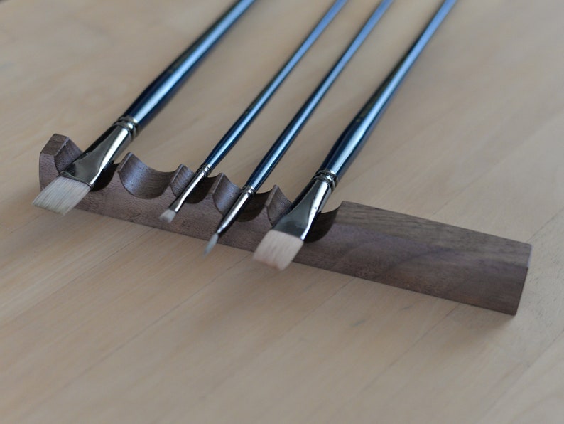 Paint Brush Rest for Artists Made From Walnut - Etsy