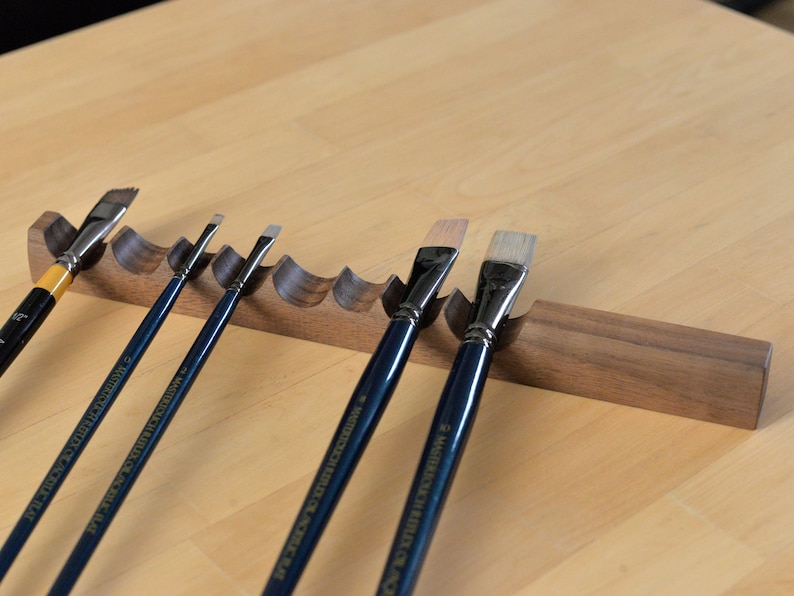 Paint Brush Rest for Artists Made From Walnut - Etsy