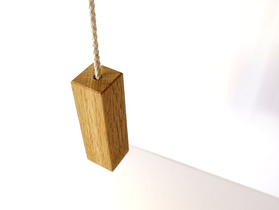 Wooden Light Pull Made From Solid Wood With Organic Hemp | Etsy