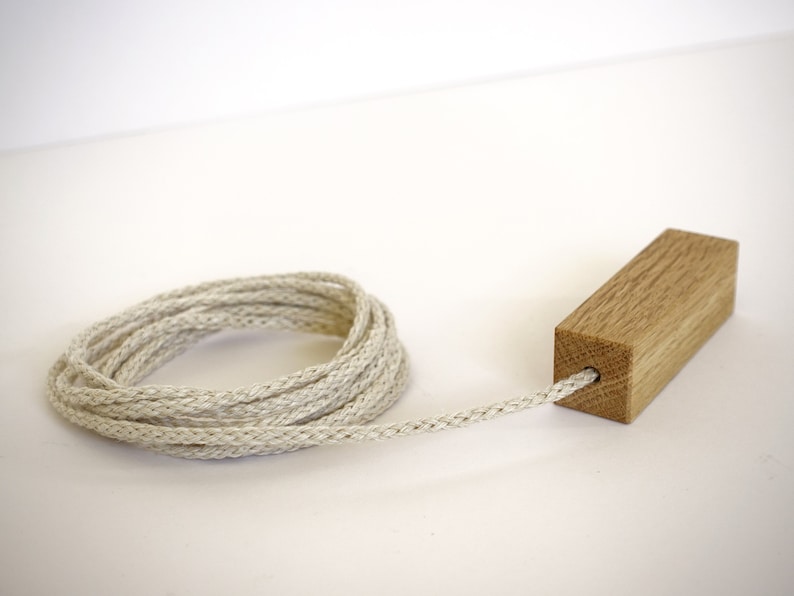 Wooden Light Pull, Made From Solid Wood, With Organic Hemp Cord, in a ...