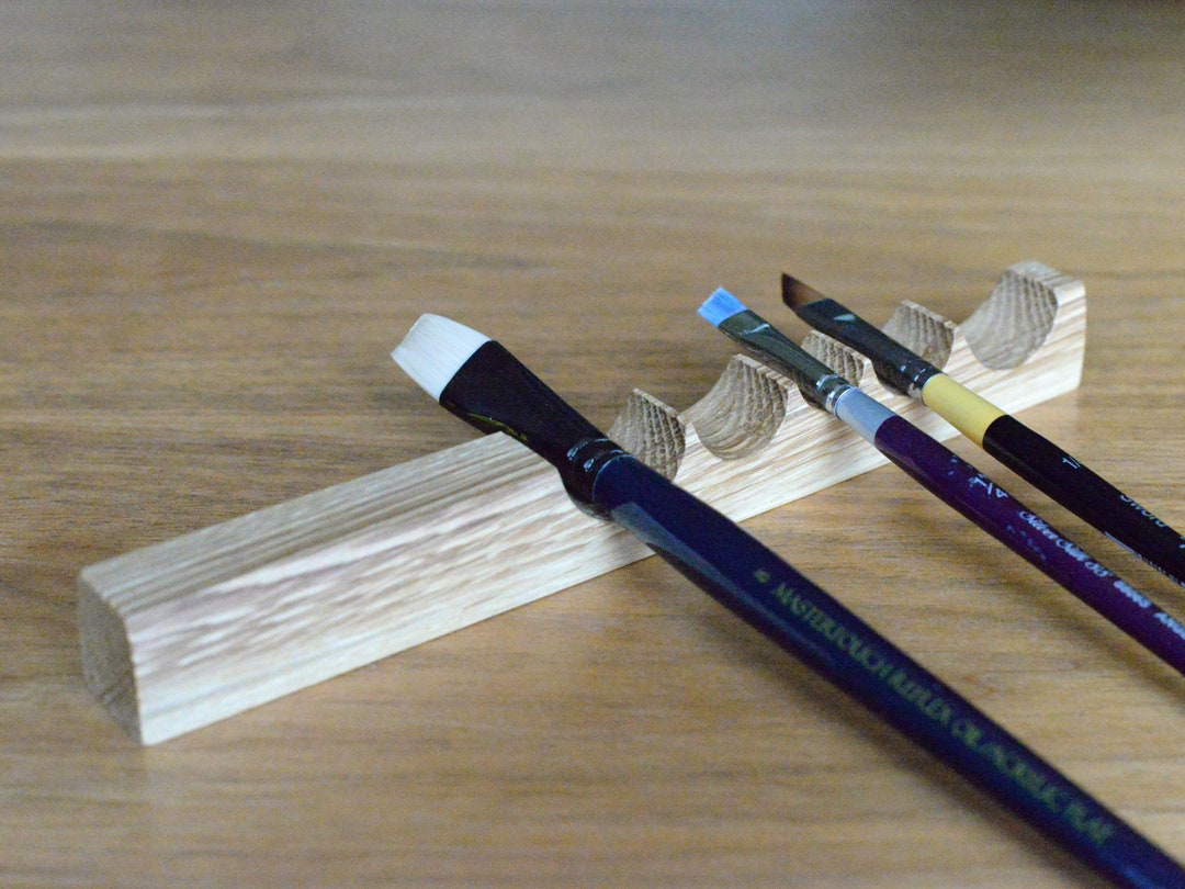 Paint Brush Rest for Artists Made From Oak - Etsy