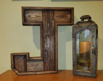 Large Metal Letters, 3D Rustic, Chunky Thick Metal Initials, Stained or ...