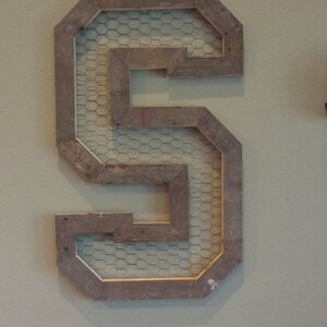 Large Chicken Wire Wood Letters, 3D Rustic, Chunky Wood Initials ...