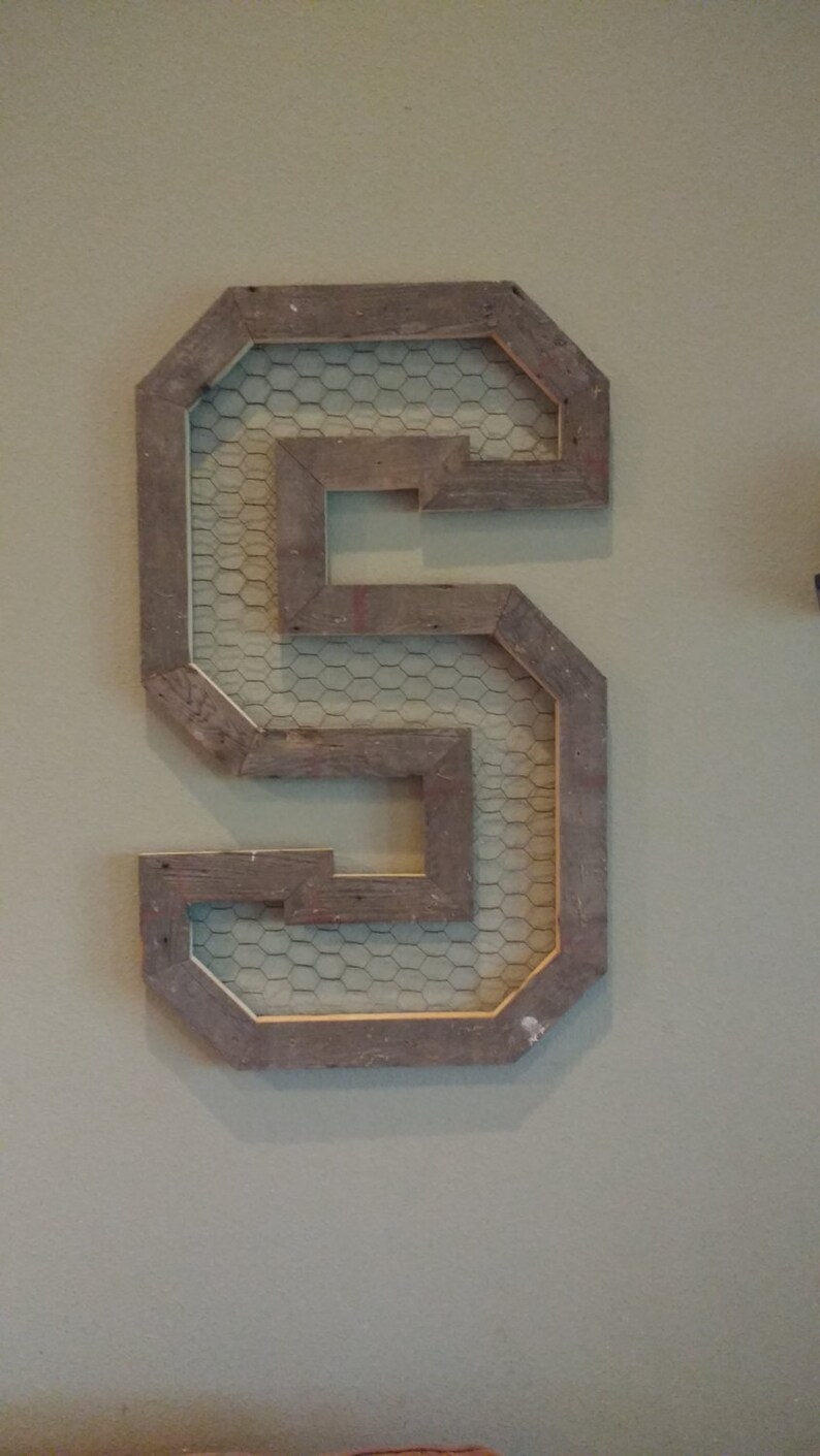 Large Chicken Wire Wood Letters, 3D Rustic, Chunky Wood Initials ...