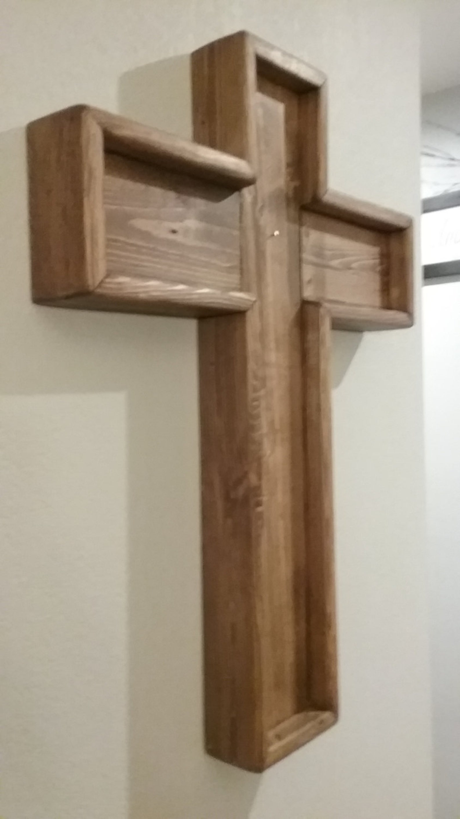 Large Wood Cross 3D Rustic Chunky Thick Wood Initials - Etsy