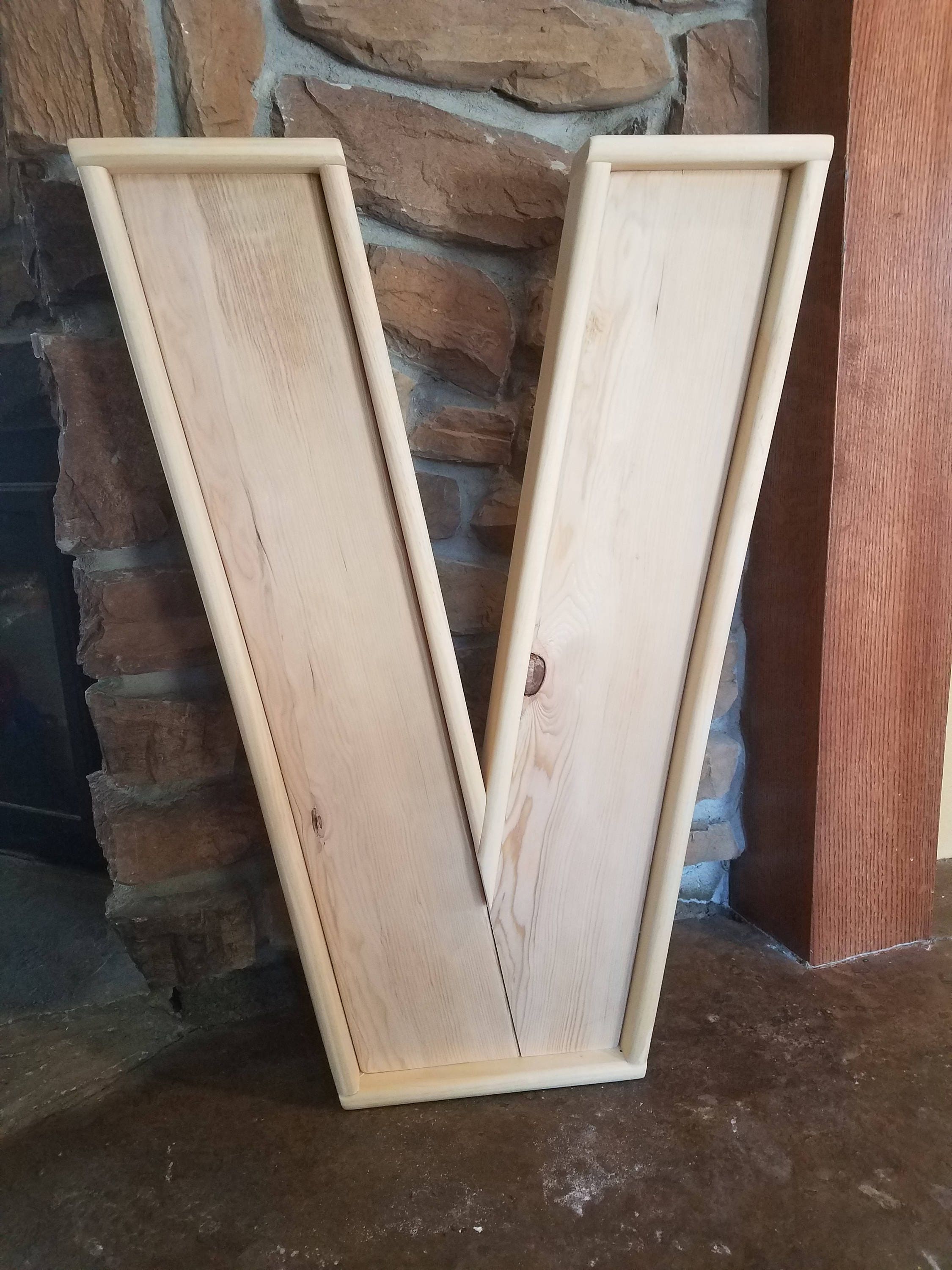 Large 30 Inch Wood Letters, 3D Rustic, Chunky Thick Metal Initials ...