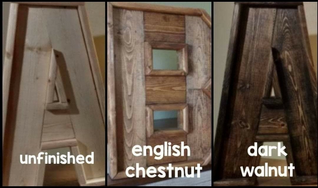 Large Metal Letters, 3D Rustic, Chunky Thick Metal Initials, Stained or ...