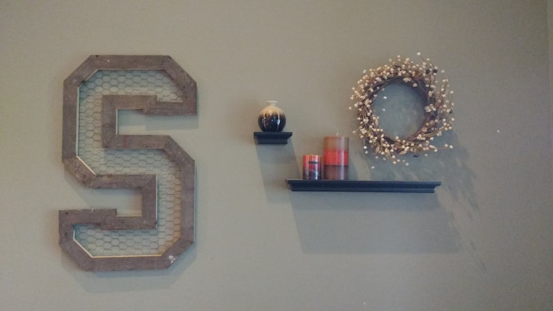 Large Chicken Wire Wood Letters 3D Rustic Chunky Wood - Etsy
