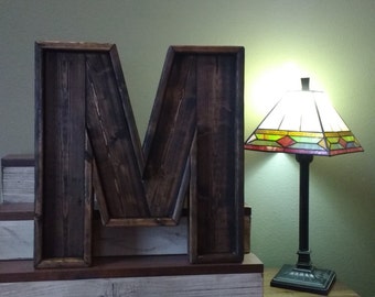 Large Metal Letters, 3D Rustic, Chunky Thick Metal Initials, Stained or ...