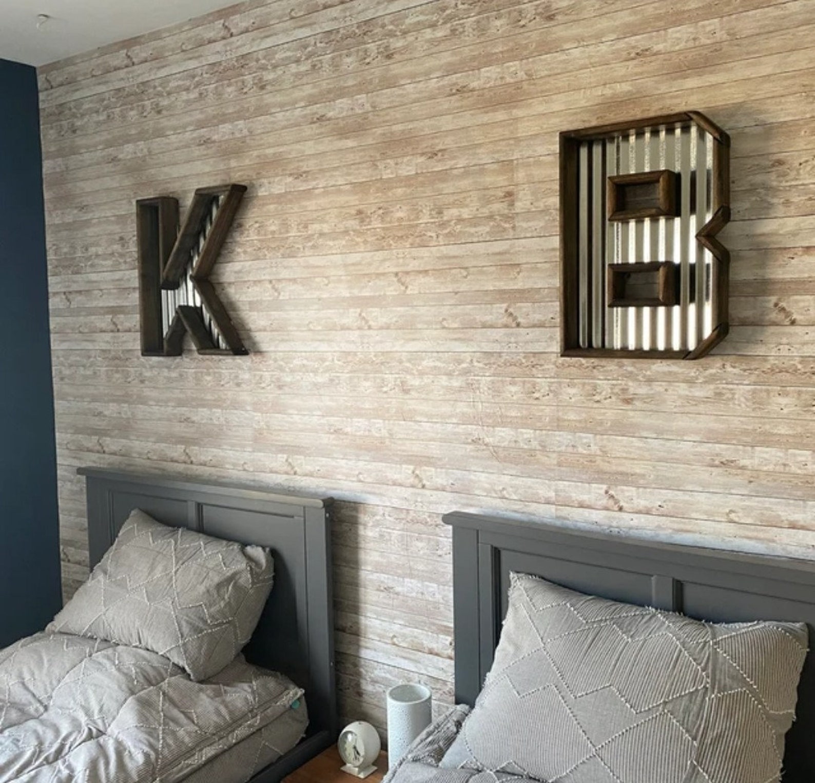 Large Metal Letters, 3D Rustic, Chunky Thick Metal Initials, Stained or ...