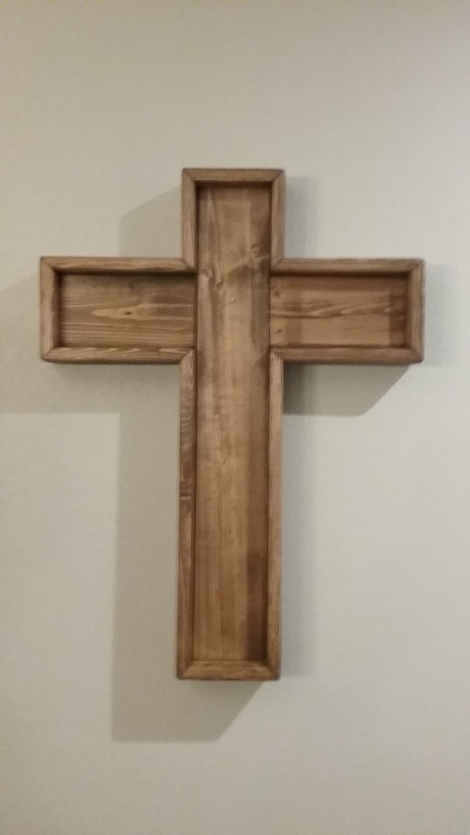 Large Wood Cross 3D Rustic Chunky Thick Wood Initials - Etsy