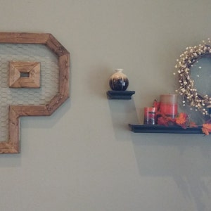 Large Chicken Wire Wood Letters, 3D Rustic, Chunky Wood Initials ...