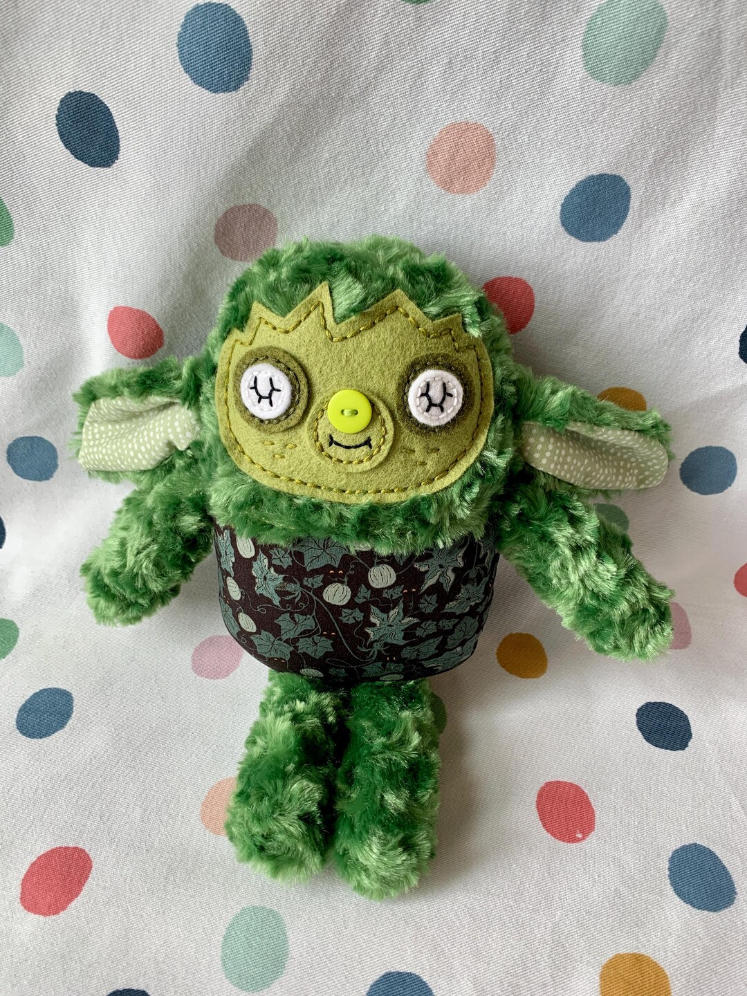 Tiny Green Goblin With Pumpkins - Etsy
