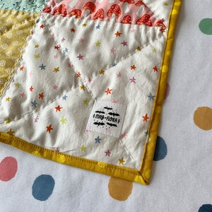 Sawtooth Baby Quilt With Mushrooms, Flowers, Beetles, and Patchwork ...