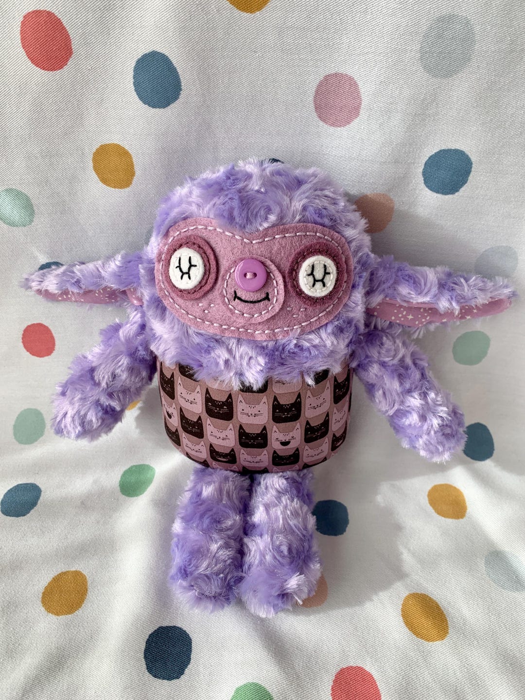 Tiny Lavender Goblin With Cats - Etsy