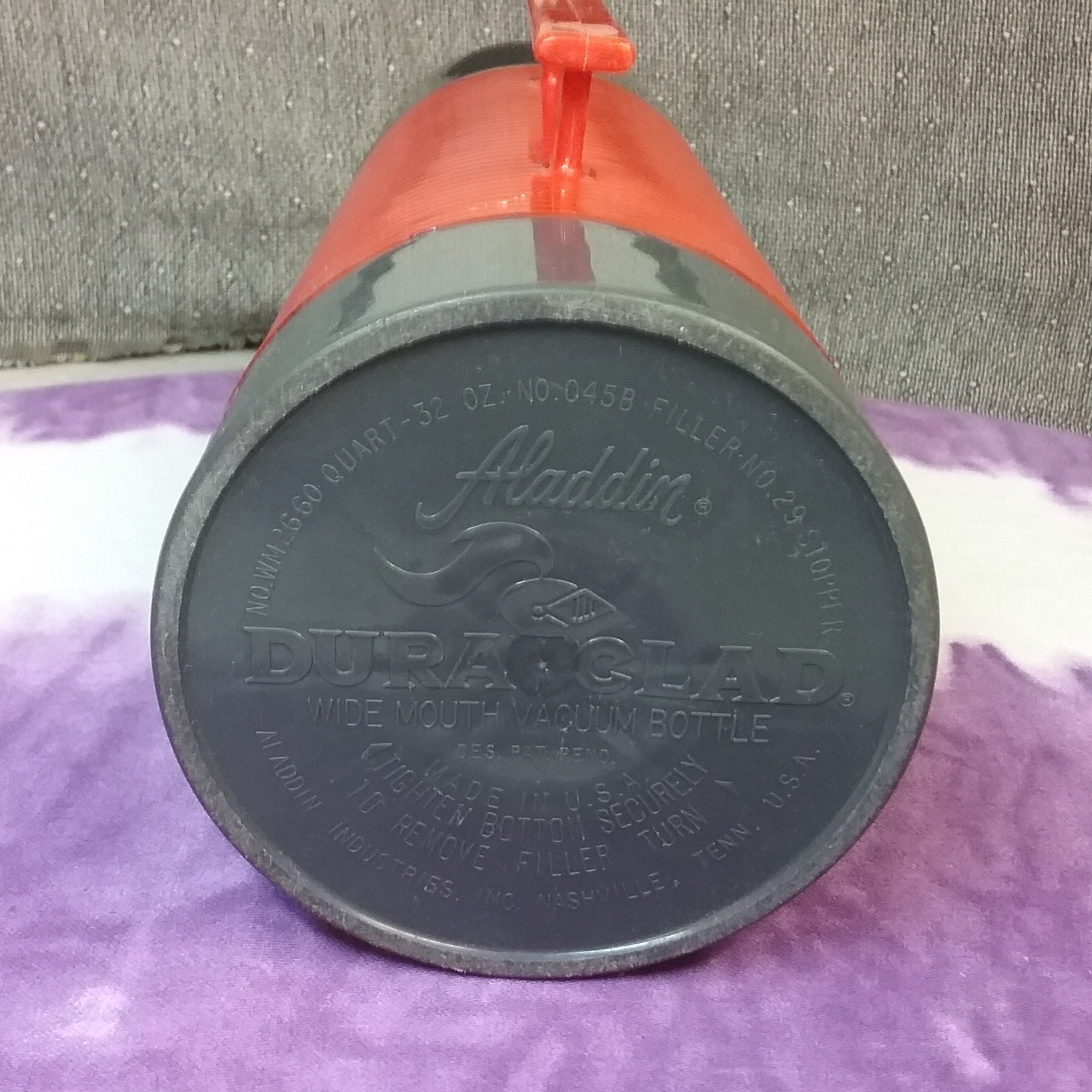 Aladdin Vintage 1970's Dura Clad Wide Mouth 1 Quart Vacuum Bottle Model ...