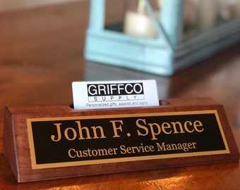 Desk Name Tag Holder / Desk Business Card Holder / Desktop - Etsy