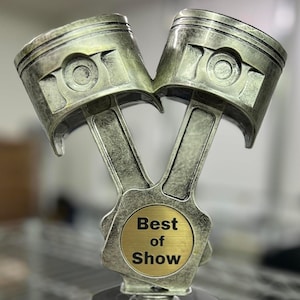 Double Piston Trophy 10" Custom Engraving - Car Trophy, Mario Kart ...