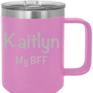 Personalized 15oz Powder Coated Mug With Lid Custom Engraved Tons of ...