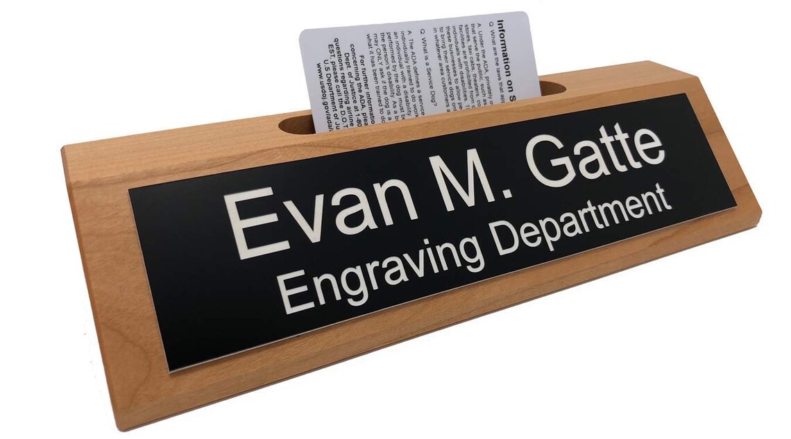Personalized Name Plate With Card Holder Made in the USA - Etsy