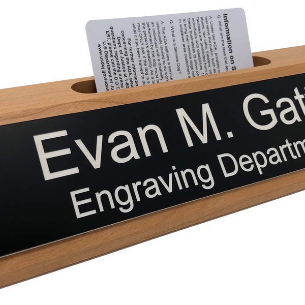 Desk Name Plate With Card Holder - Etsy