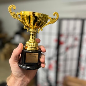 Real Metal Cup Trophy in Gold or Silver Trophy Award, Engraved ...