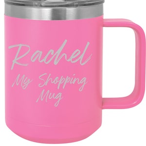 Personalized 15oz Powder Coated Mug With Lid Custom Engraved Tons of ...