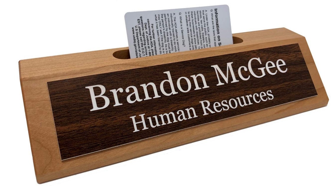 Personalized Name Plate With Card Holder Made in the USA - Etsy
