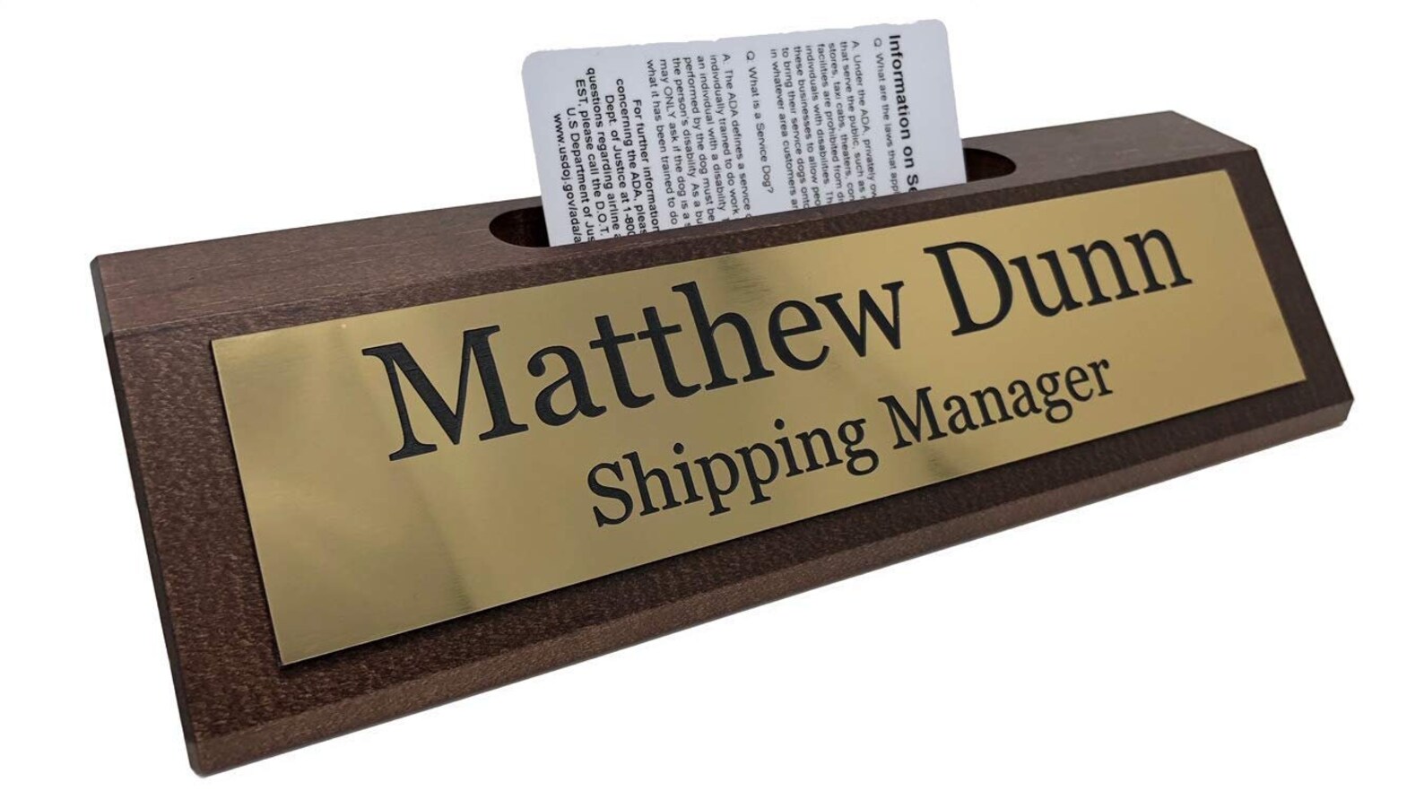 Personalized Name Plate With Card Holder Made in the USA - Etsy