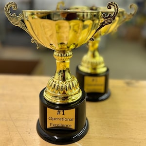 Real Metal Cup Trophy in Gold or Silver Trophy Award, Engraved ...
