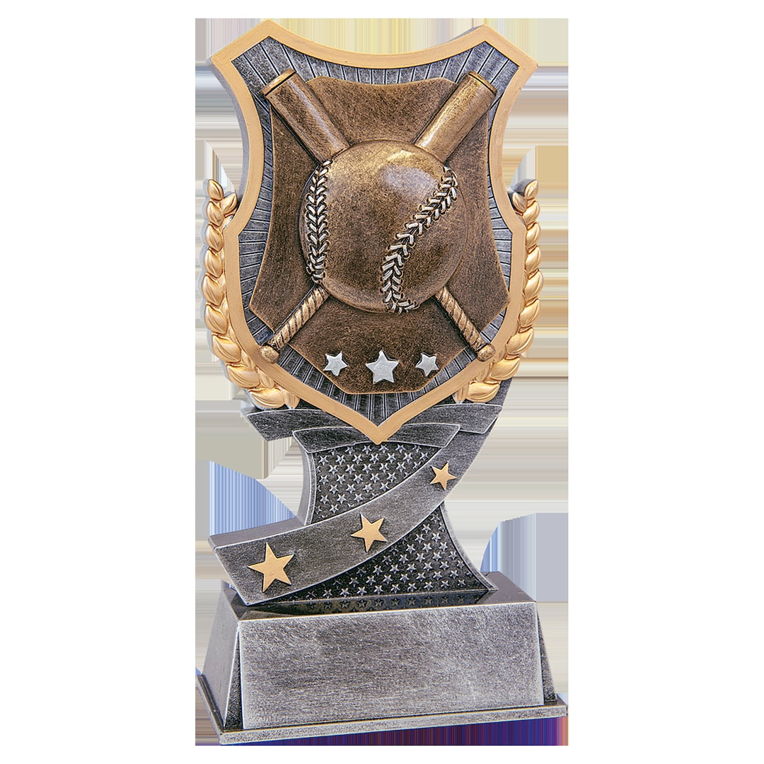Shield Baseball Trophy for Kids League Baseball Trophies, Custom Engraved Baseball Awards for ...