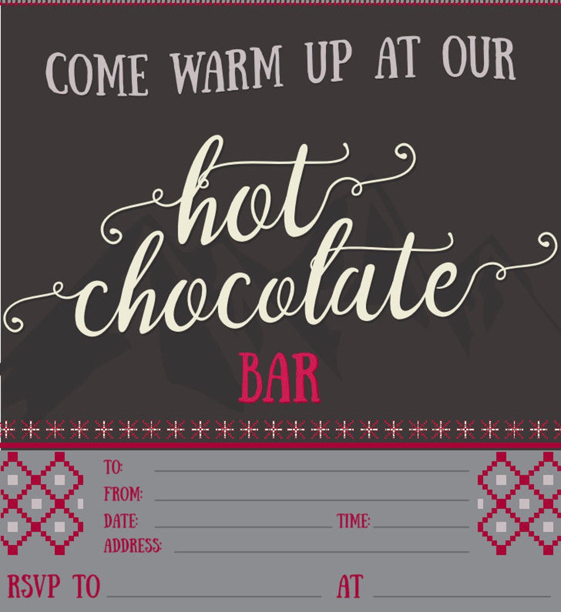 Hot Chocolate Bar Holiday Printables - Etsy
