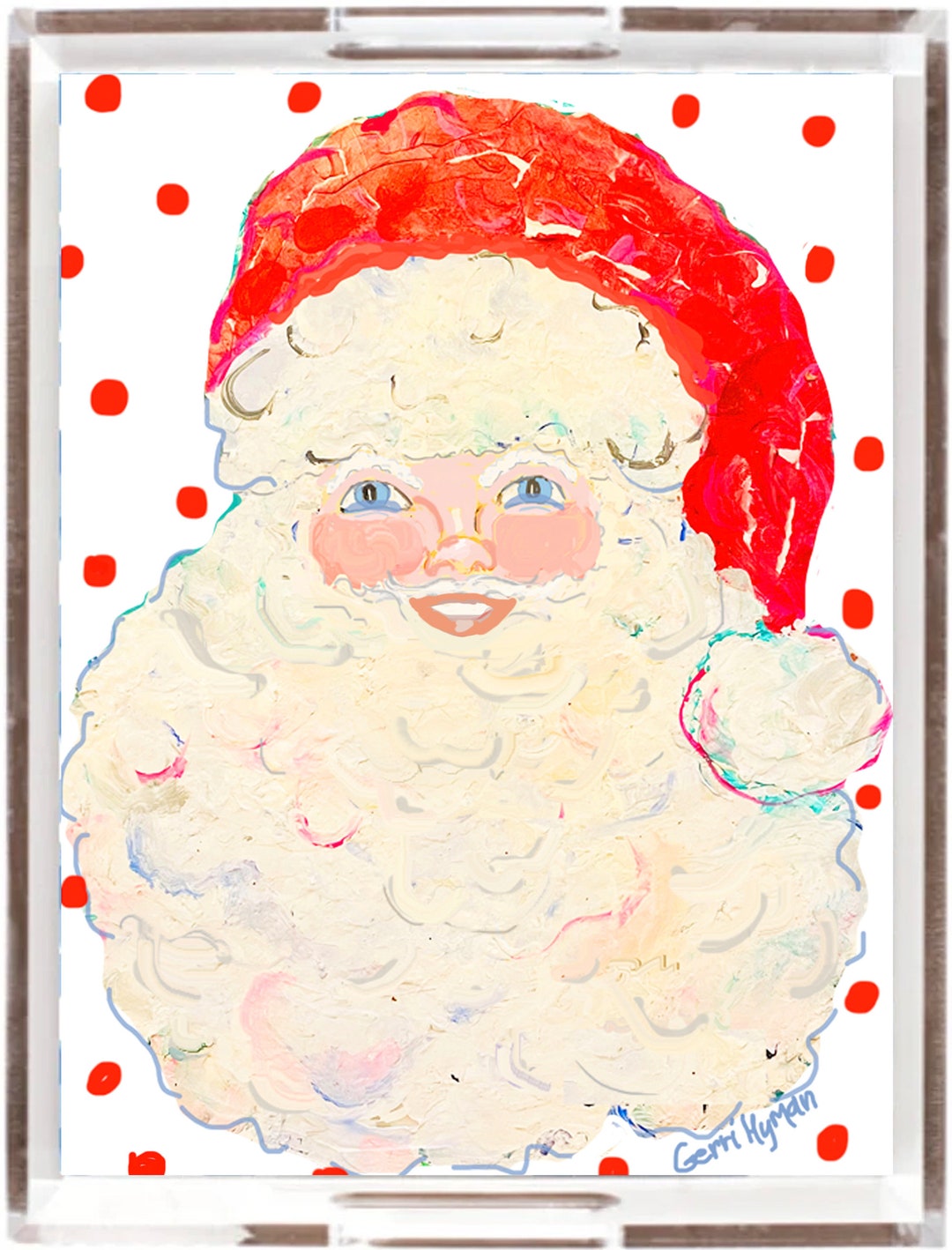Santa Claus Tray, Santa Acrylic Tray, Clear Acrylic Tray With ...