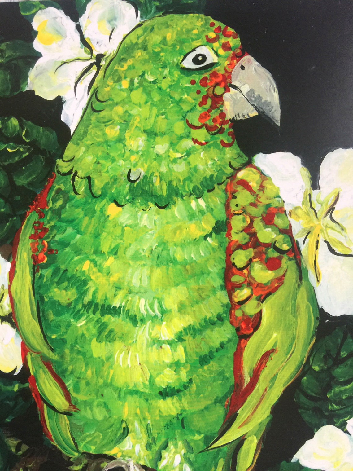 Parrot Print Parrot artwork Parrot painting beach house | Etsy