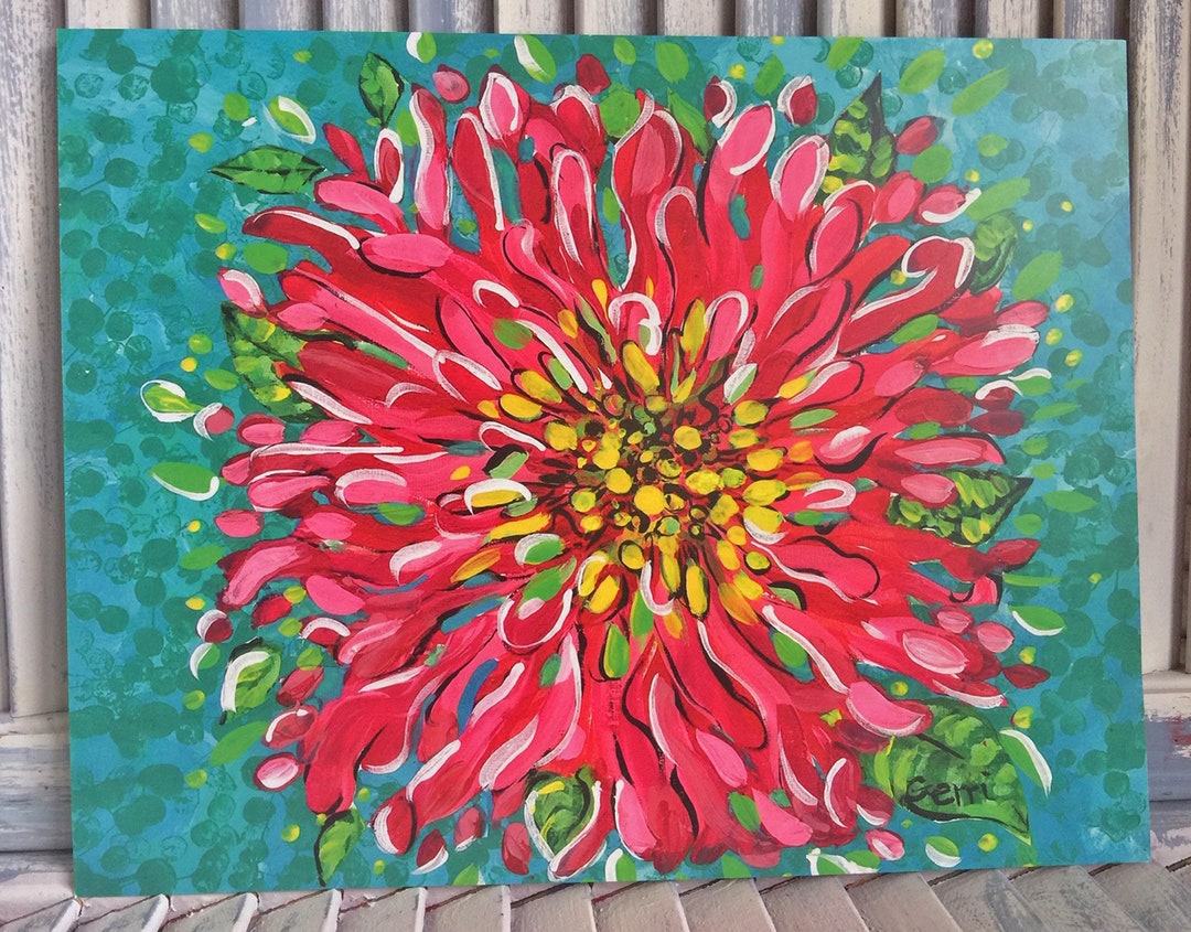 Pink Flower Art Print; Floral Art; Pink Art; Pink Flower Painting ...