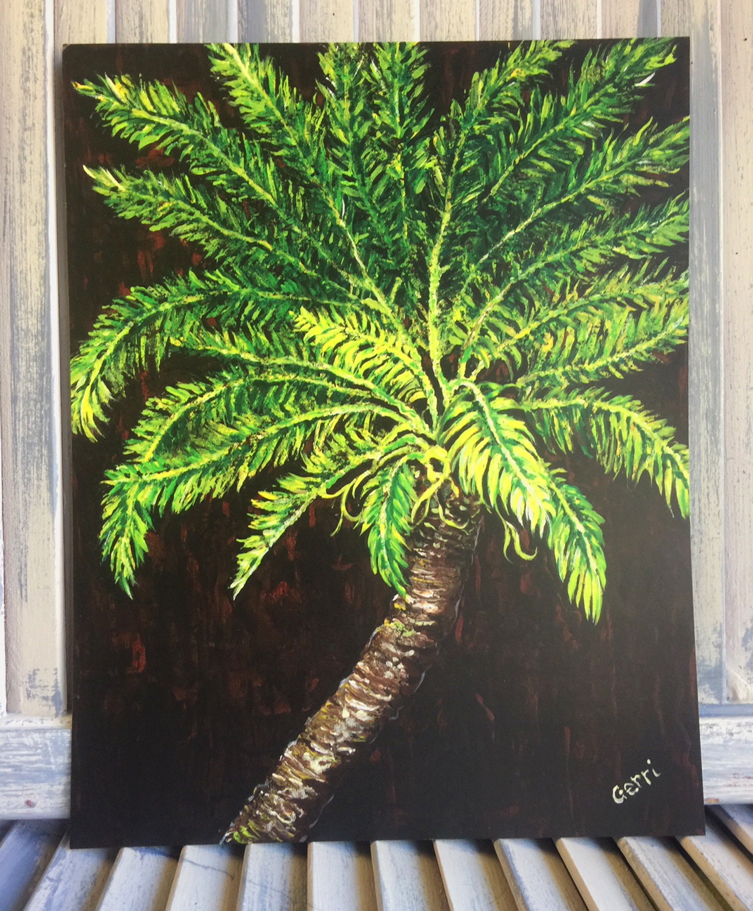 Palme Malerei Druck; Palme Dekor; Palmen-Kunst; Küsten-Wand-Kunst ...