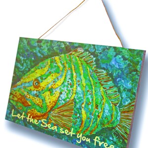 Fish Wood Sign, Tropical Fish Coastal Decor; 8 X 14" - Etsy