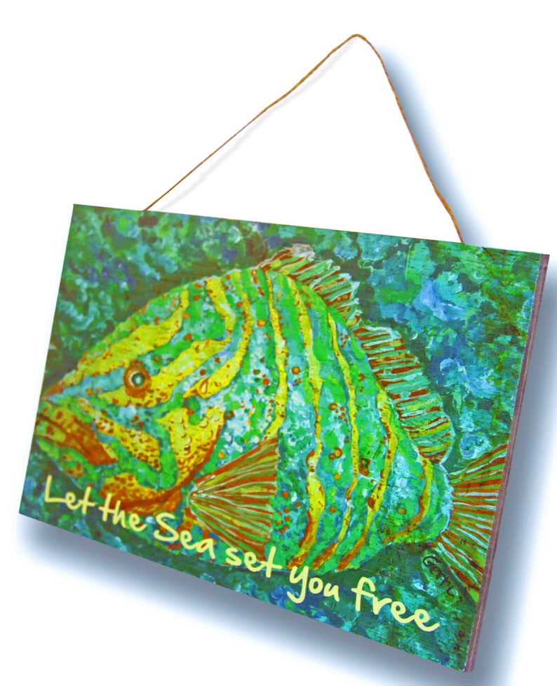 Fish Wood Sign Tropical Fish Coastal Decor 8 X 14 - Etsy