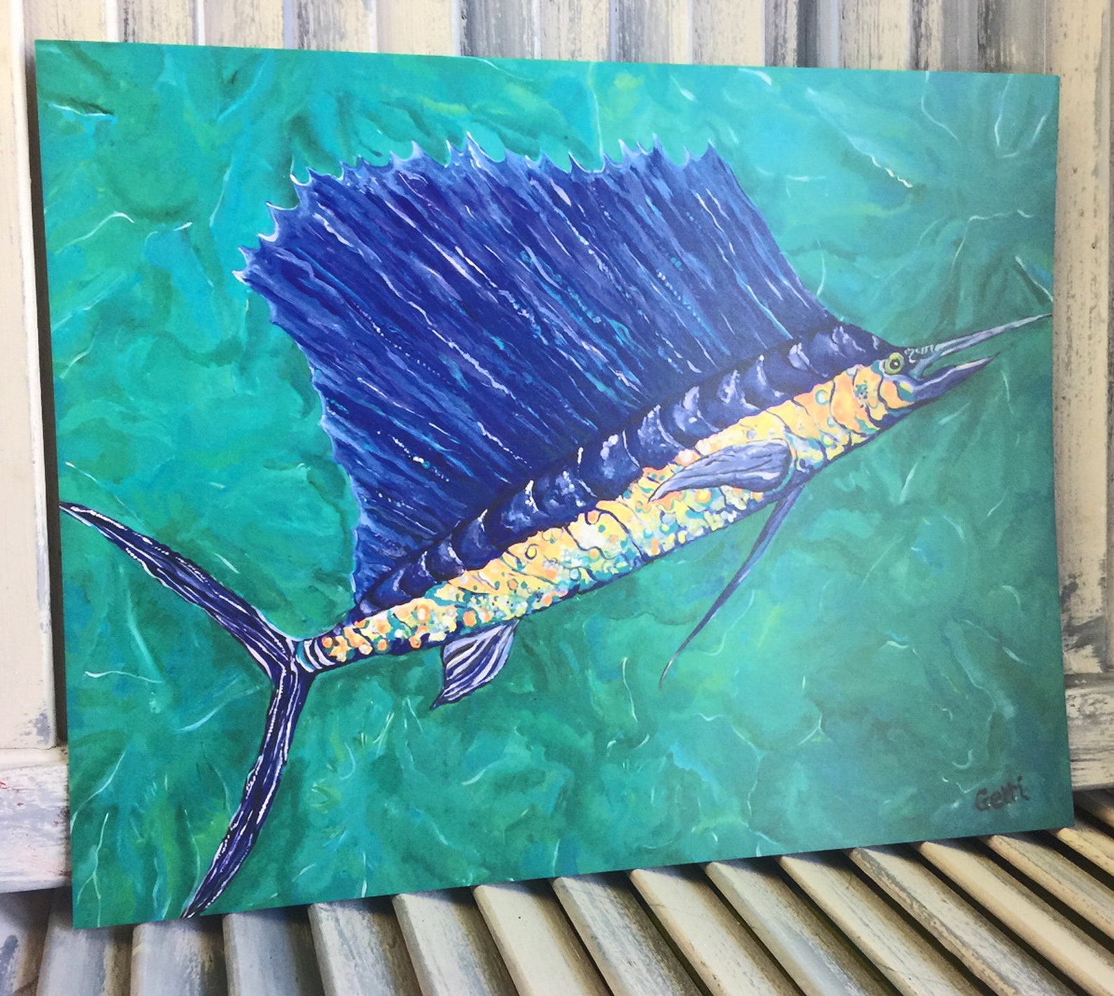 Sailfish Art Print, Colorful Beach House Art! 11 X 14" - Etsy