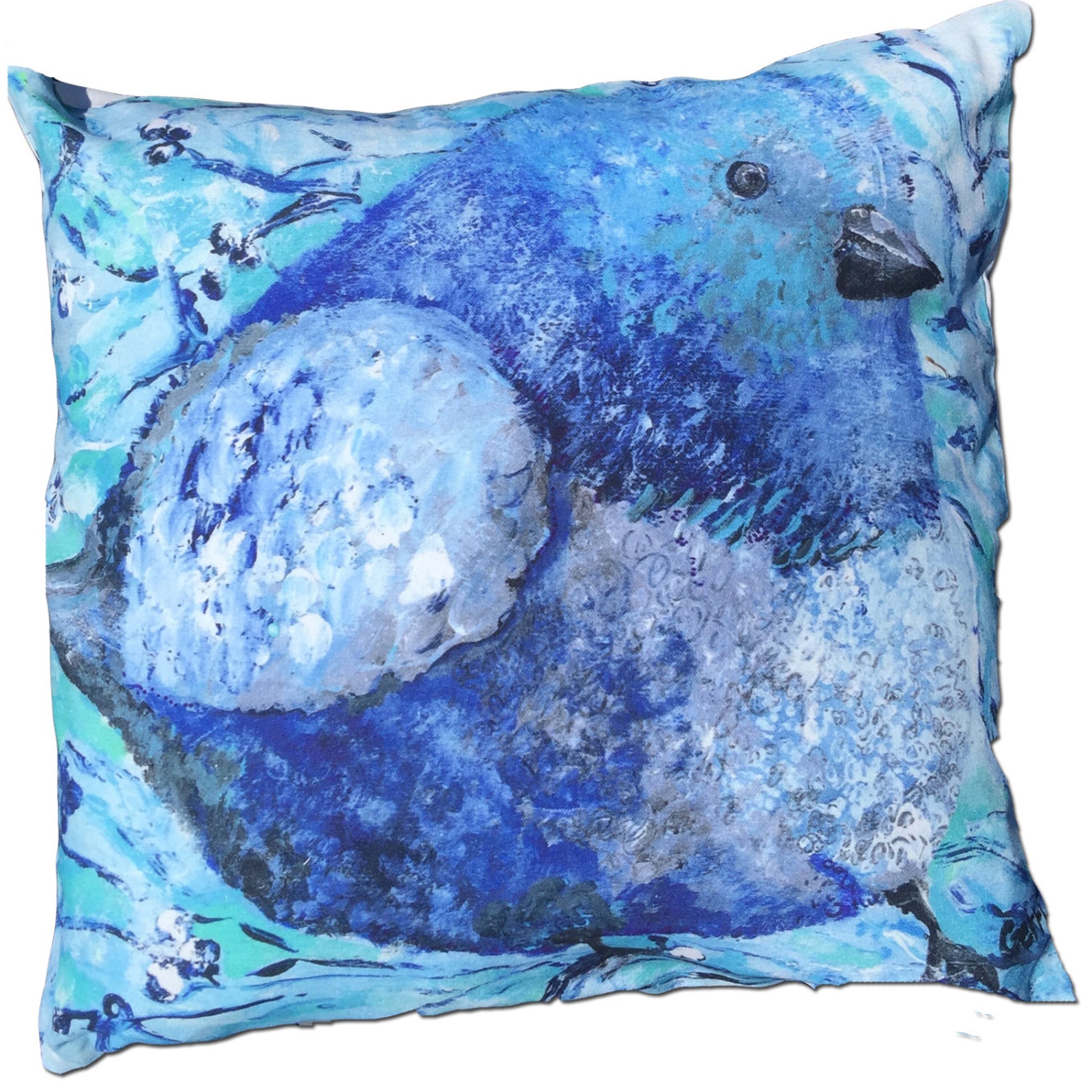 Baby Bluebird Pillow in Pretty Shades of Blue Teal and Gray - Etsy