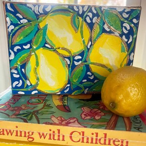 Unique Lemon Art on Canvas,original Lemon Art, Kitchen Art, Lemon Lover ...
