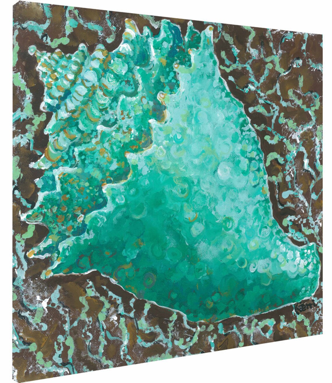 Coastal Wall Art Featuring Conch Shell Print on Canvas Great - Etsy