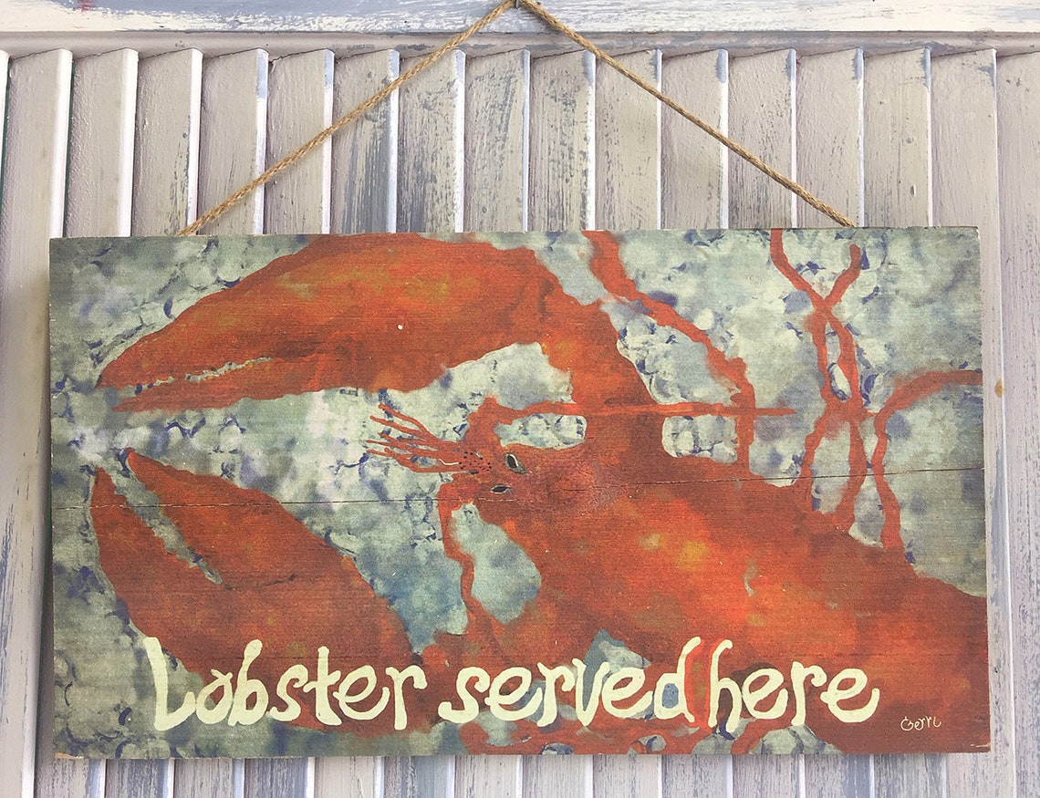 Lobster Art, Wood Sign Art Makes Unique Beach House Decor, Perfect as a ...