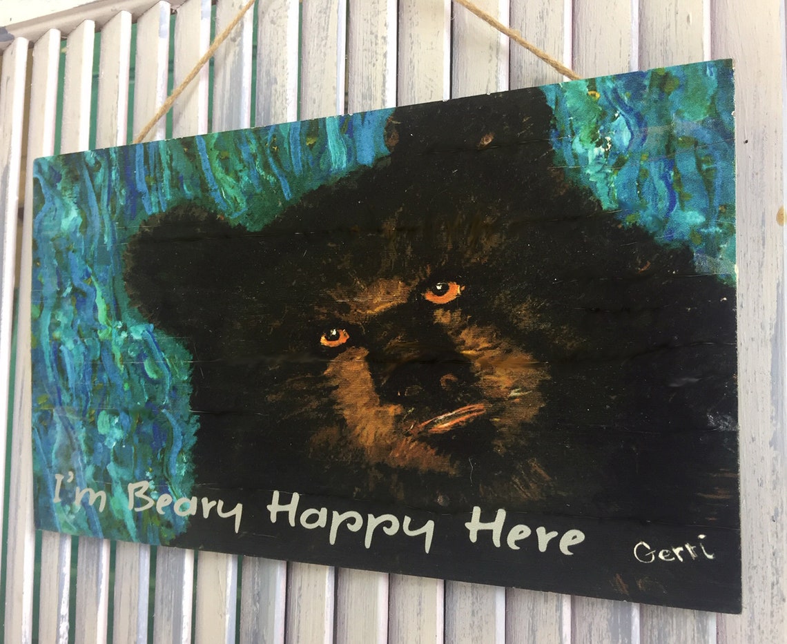 Bear Wood Sign on SALE Great Rustic Cabin Decor 8 X 14 - Etsy
