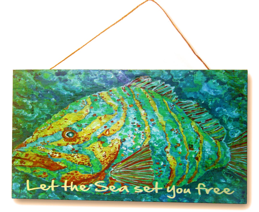 Fish Wood Sign, Tropical Fish Coastal Decor; 8 X 14" - Etsy