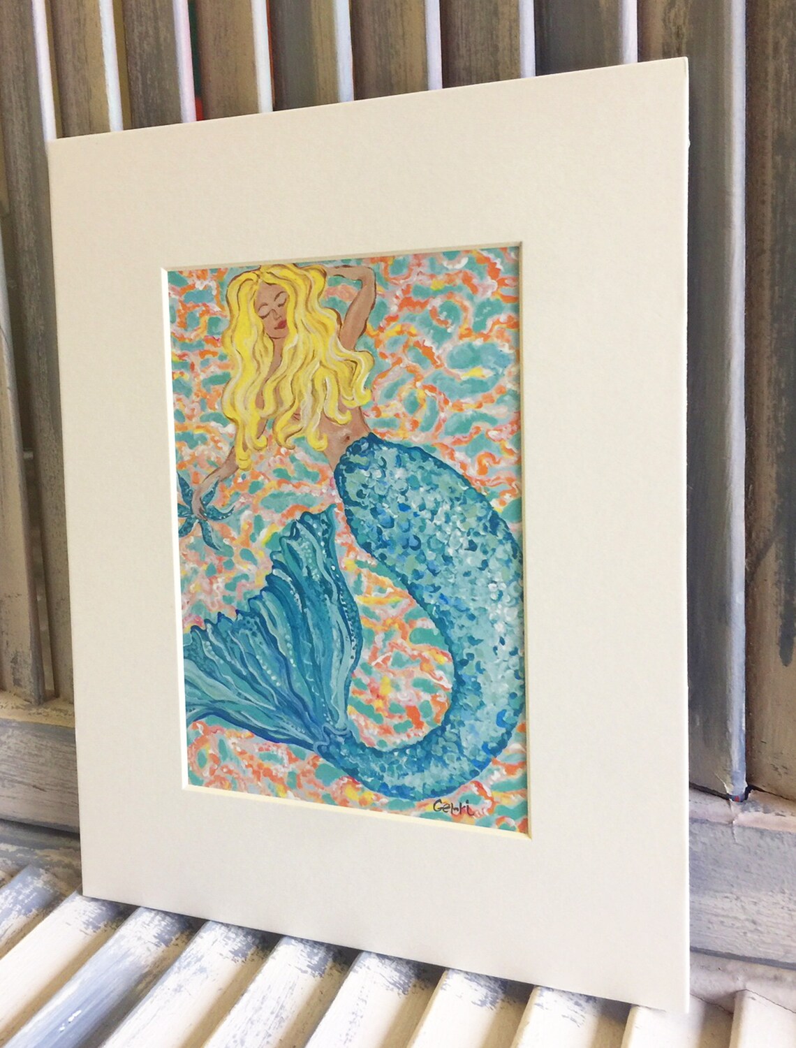 Mermaid Art Print Beach House Art Mermaid Painting Beach - Etsy