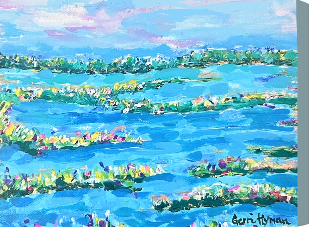 Marsh Painting, Marsh Print on Canvas, Coastal Art, Coastal Print of ...